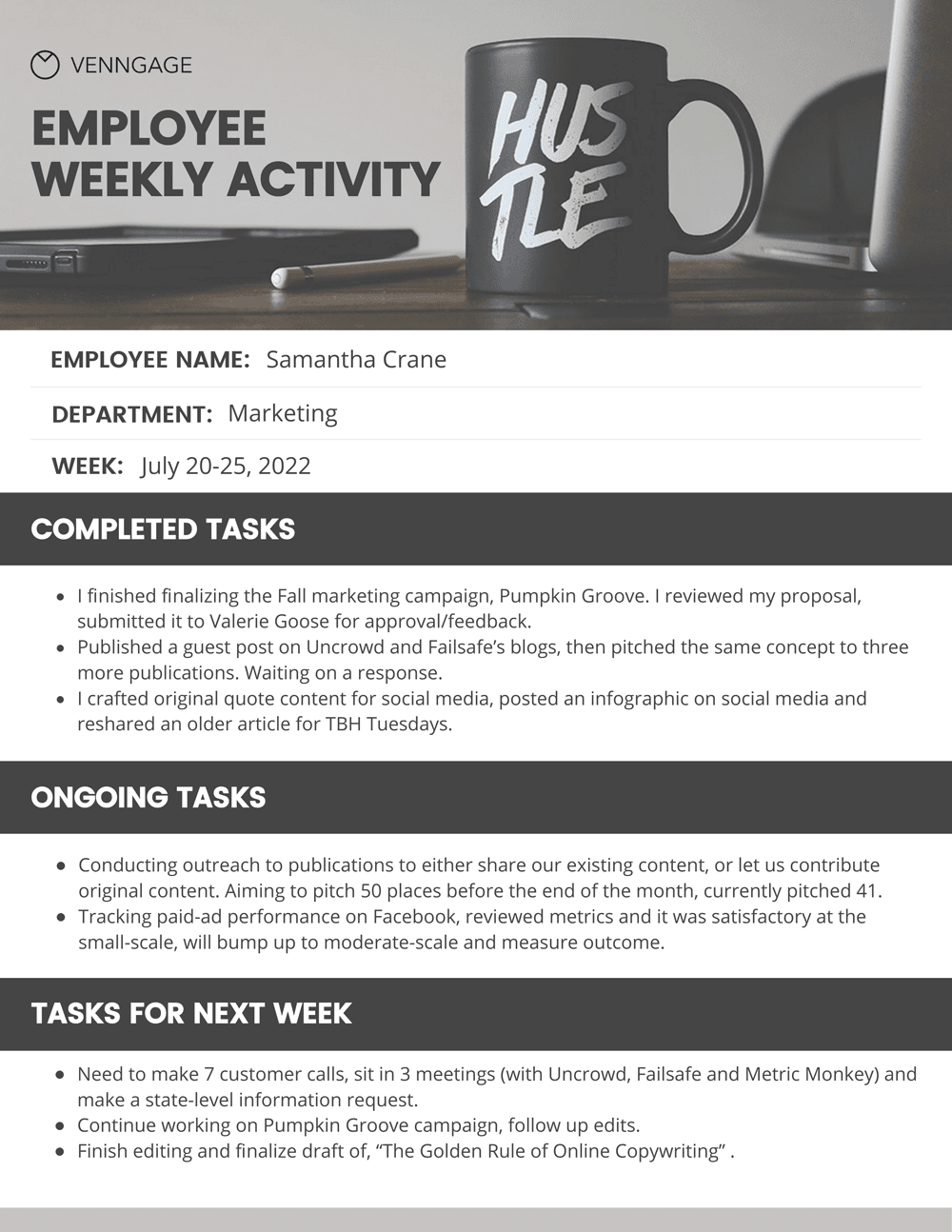 Quarterly Report Template Small Business